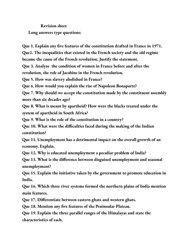5 Mark Questions | PDF