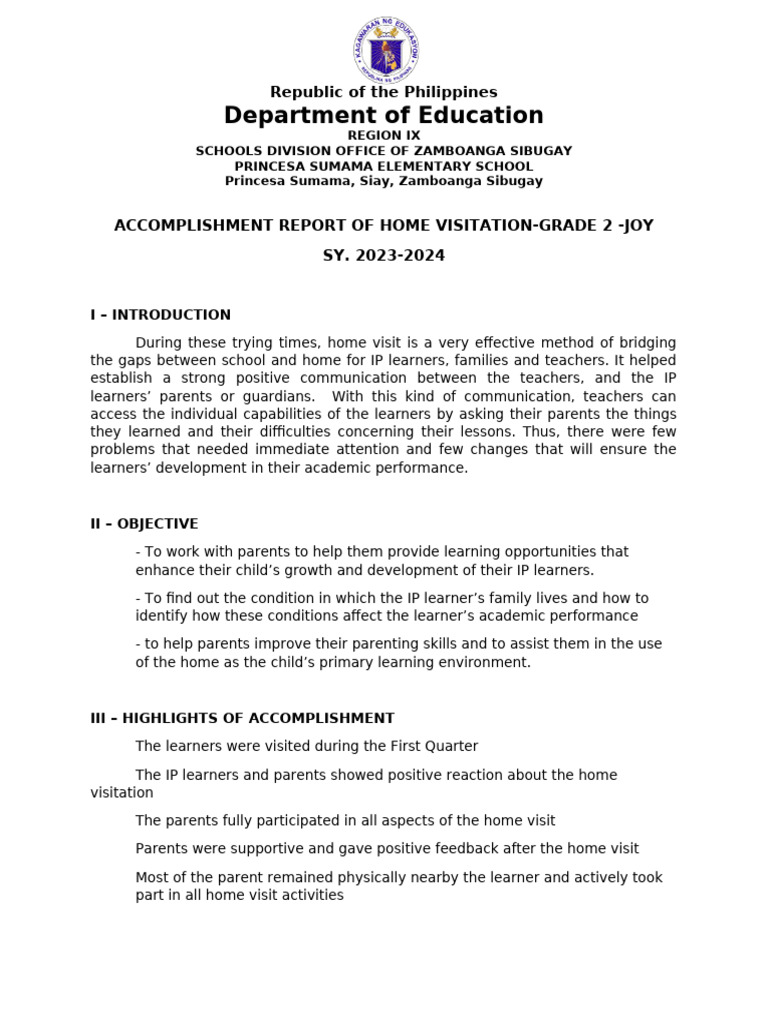 Accomplishment Report 2024 | PDF | Learning | Teachers