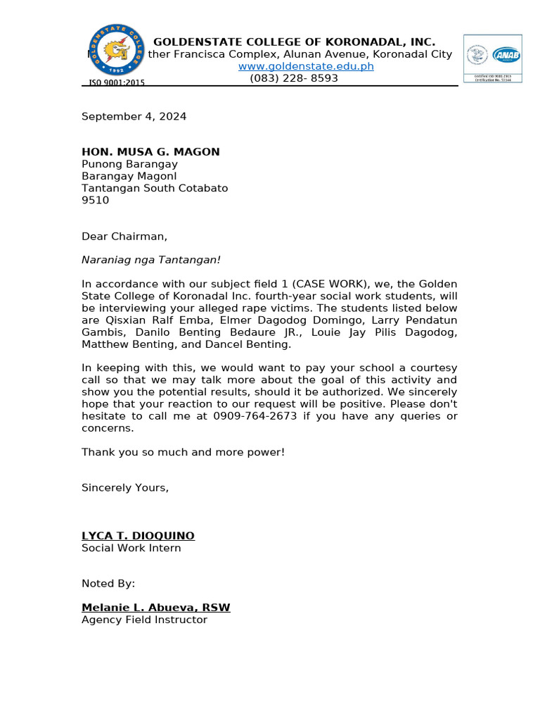Final Courtesy Call For School | PDF