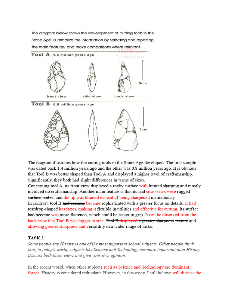 Writing Task 1 - Cutting Tools + Cambridge 13 Writing Task 2 | PDF