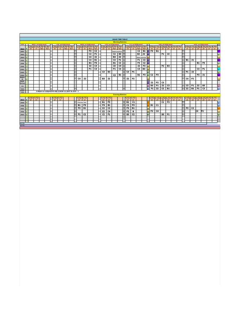 Medical Time Table - 19-08-2024 | PDF