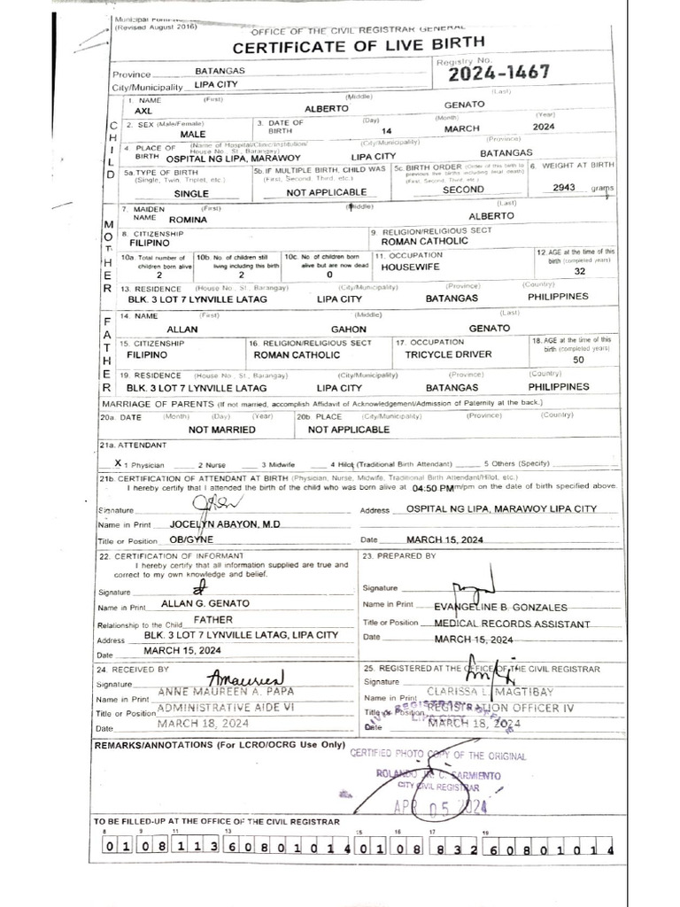 CTC Birth Certificate | PDF