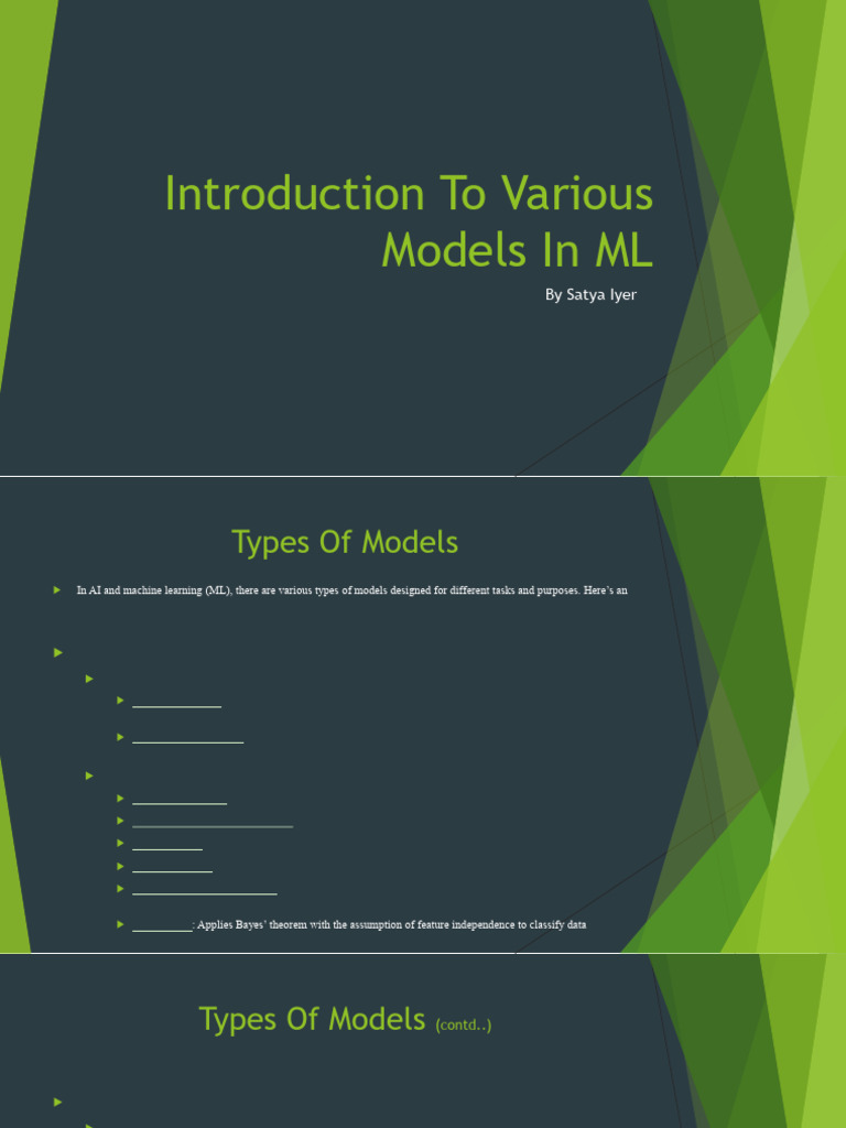 Types of ML Models | PDF Types of ML Models | PDF