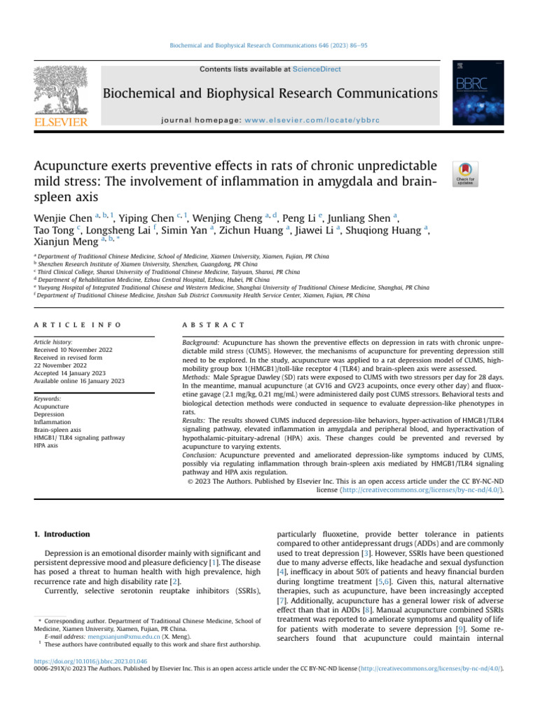 Inflammation in Amygdala | PDF