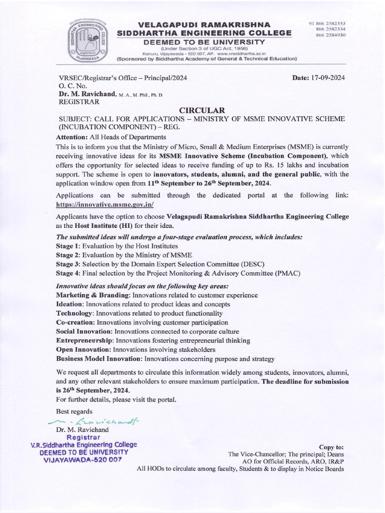 17.09.2024 Circular MSME Innovation Scheme | PDF