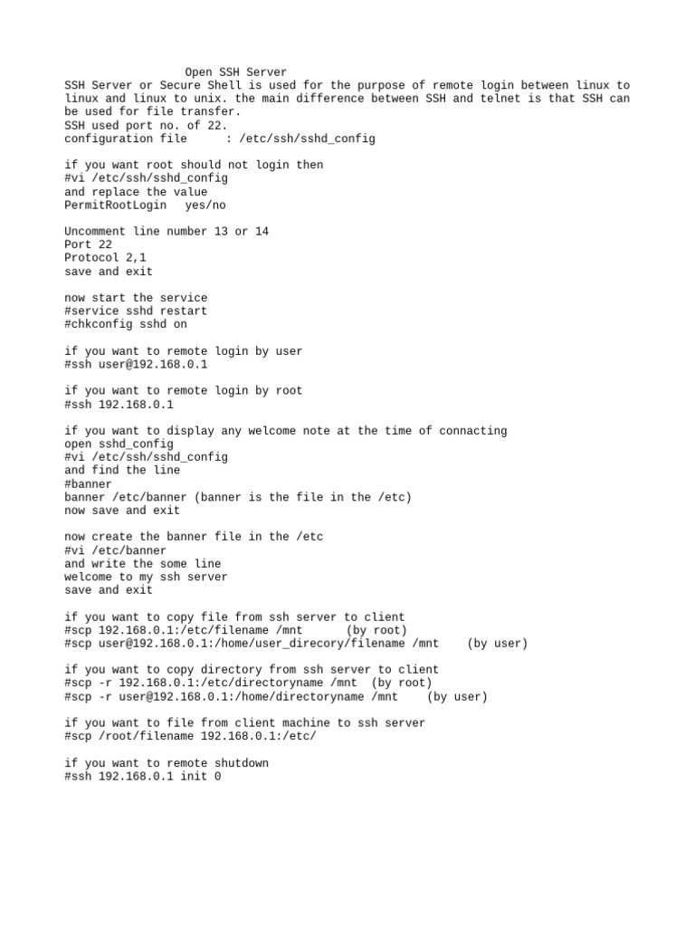 Ssh Server | PDF