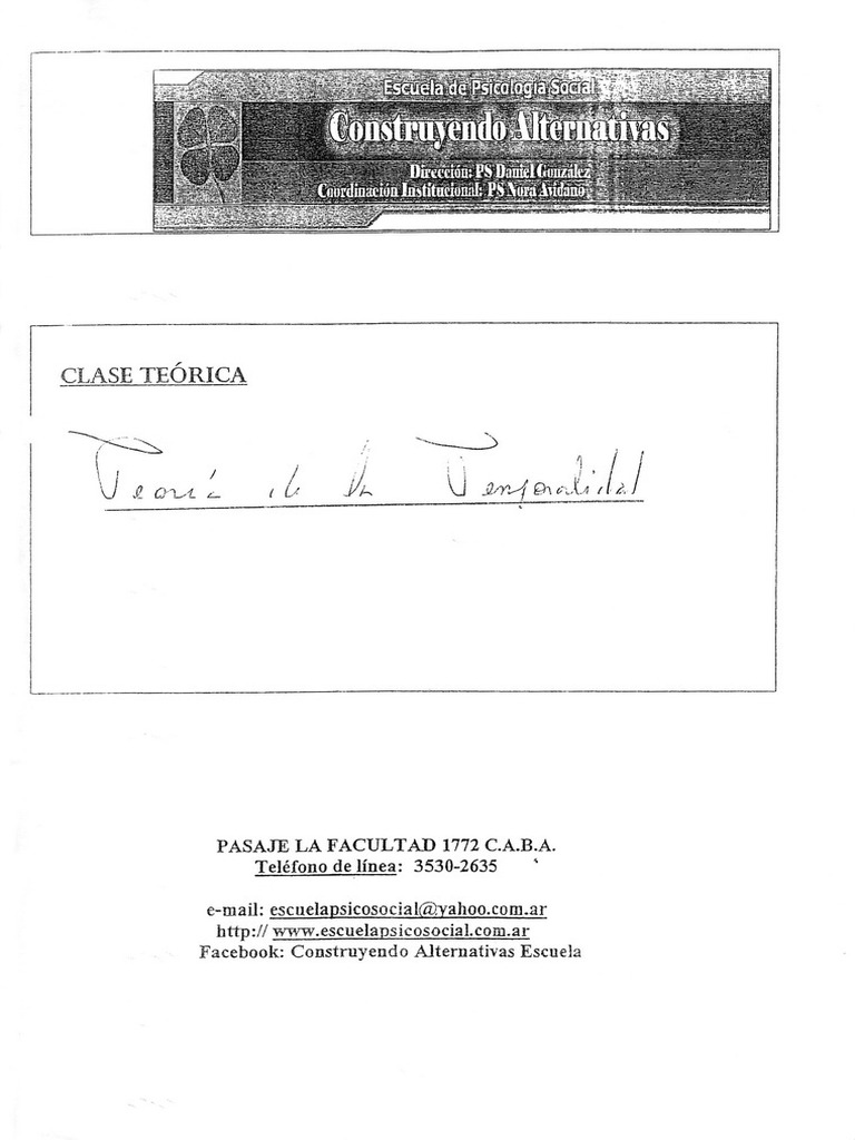 1 Teoría de La Temporalidad | PDF