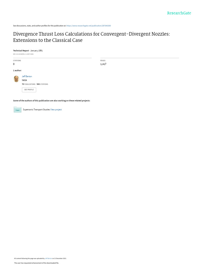 NASA TM 105176 Diverge | PDF