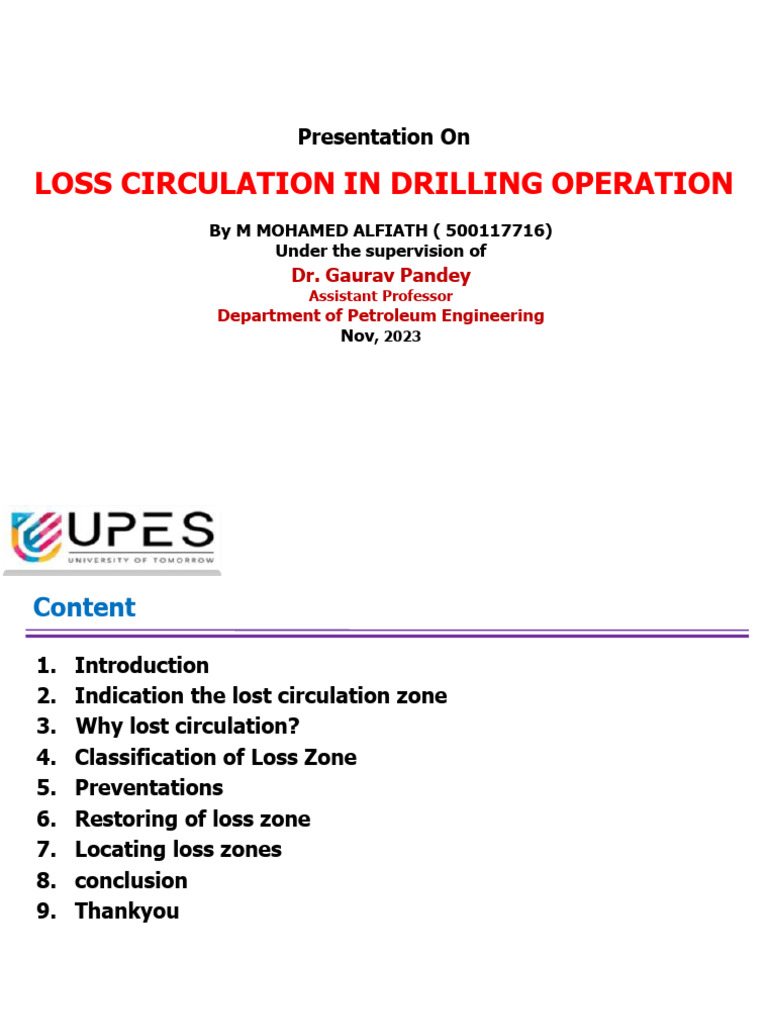 500117716 Drilling Engineering Presentation Pdf