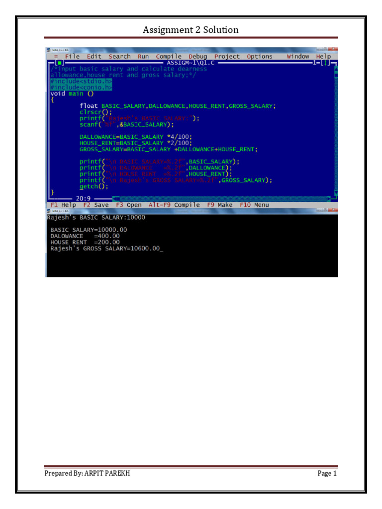 Assignment 2 Solution Program 1 To 10 Pdf