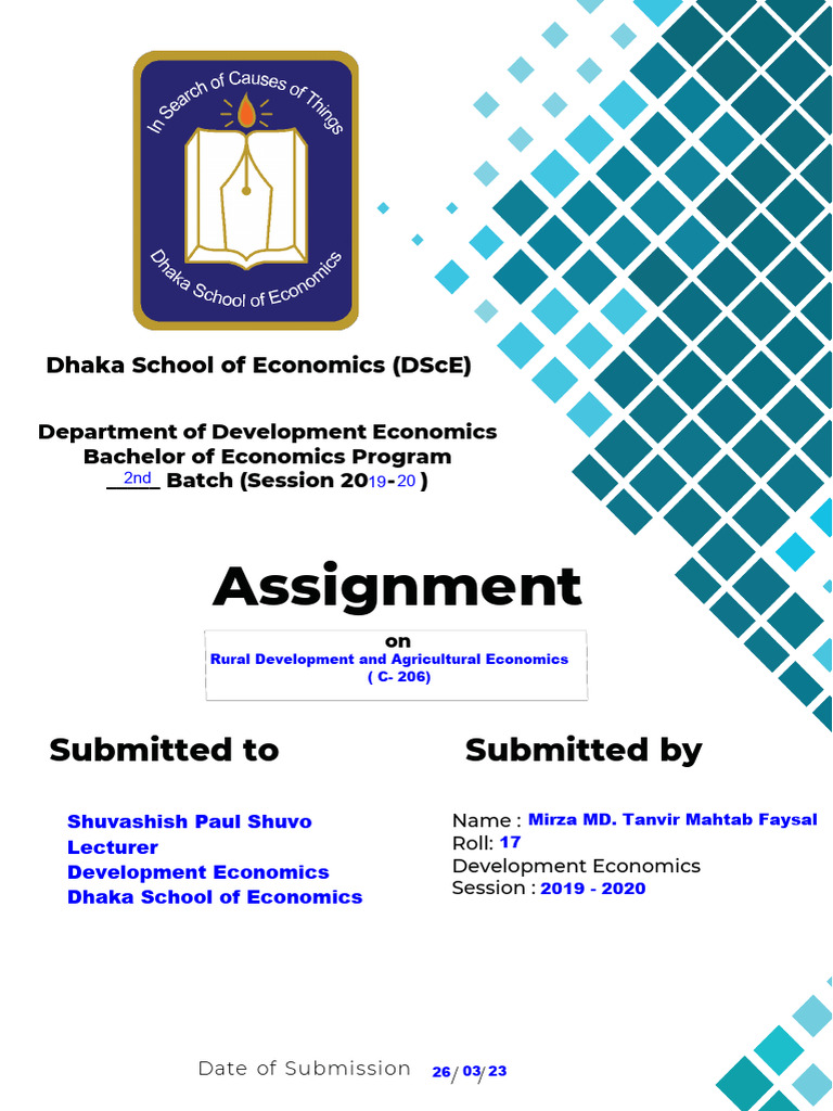 Rural and Agricultural Development Economics Cover Page | PDF