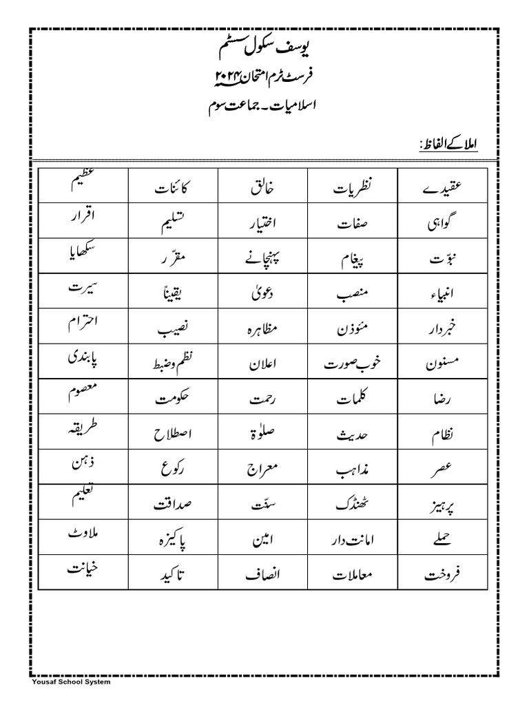 Isl Dictation Class 3 | PDF