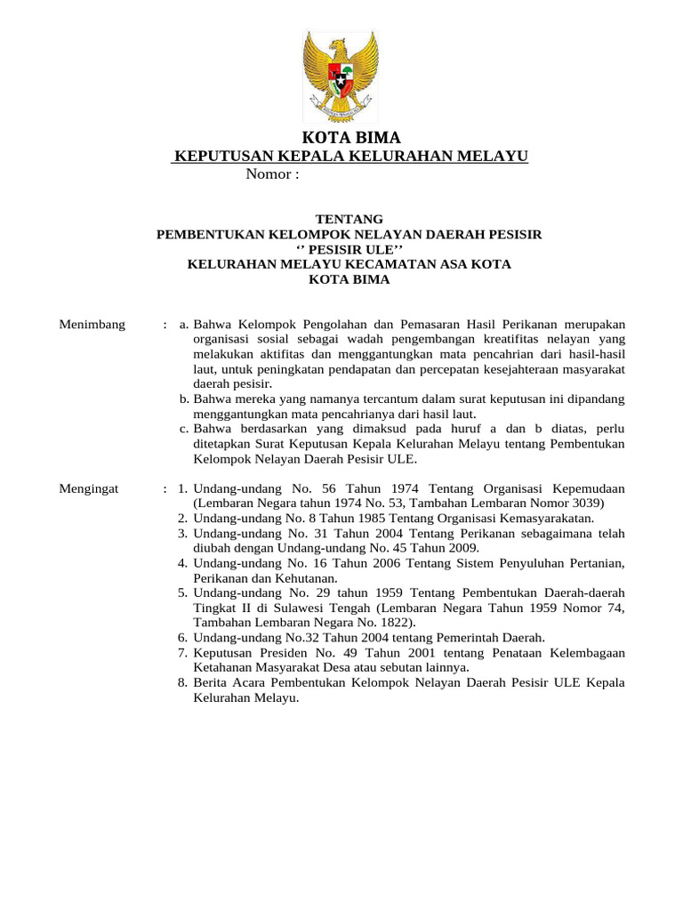 SK Pembentukan Mitra PKM | PDF