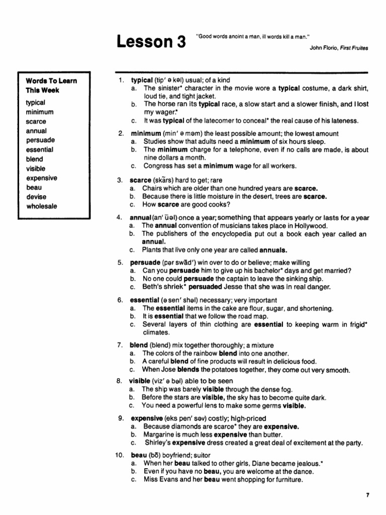 Lesson 3 - 504 Absolutely Essential Words | PDF