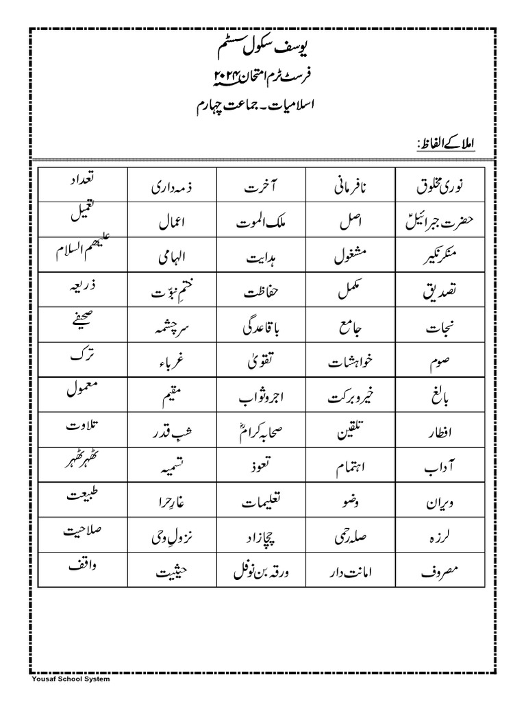 Isl Dictation Class 4 | PDF