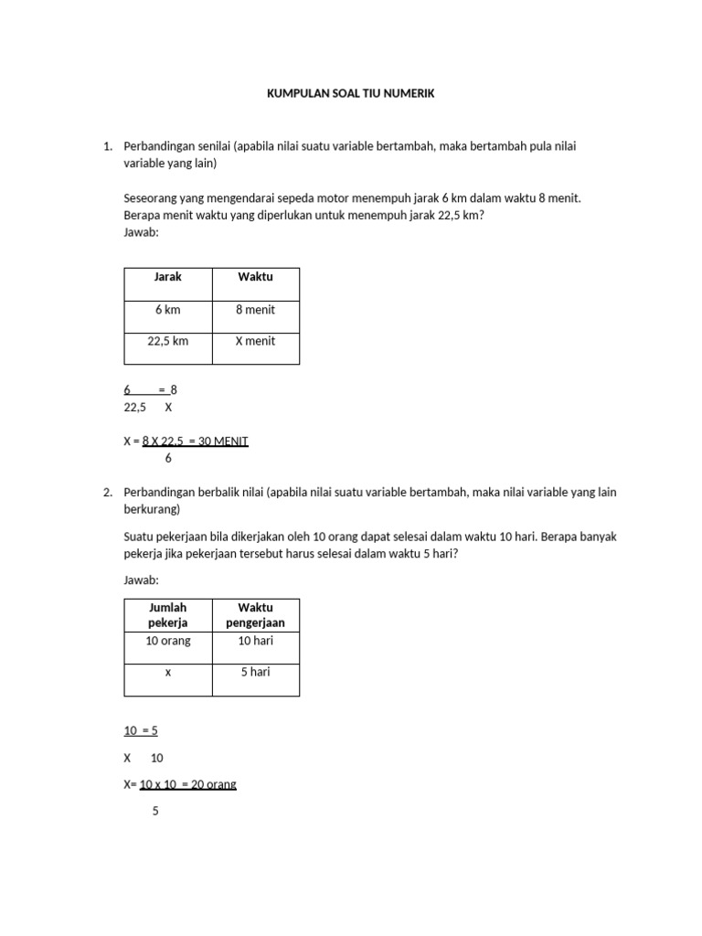 Kumpulan Soal Tiu Numerik | PDF