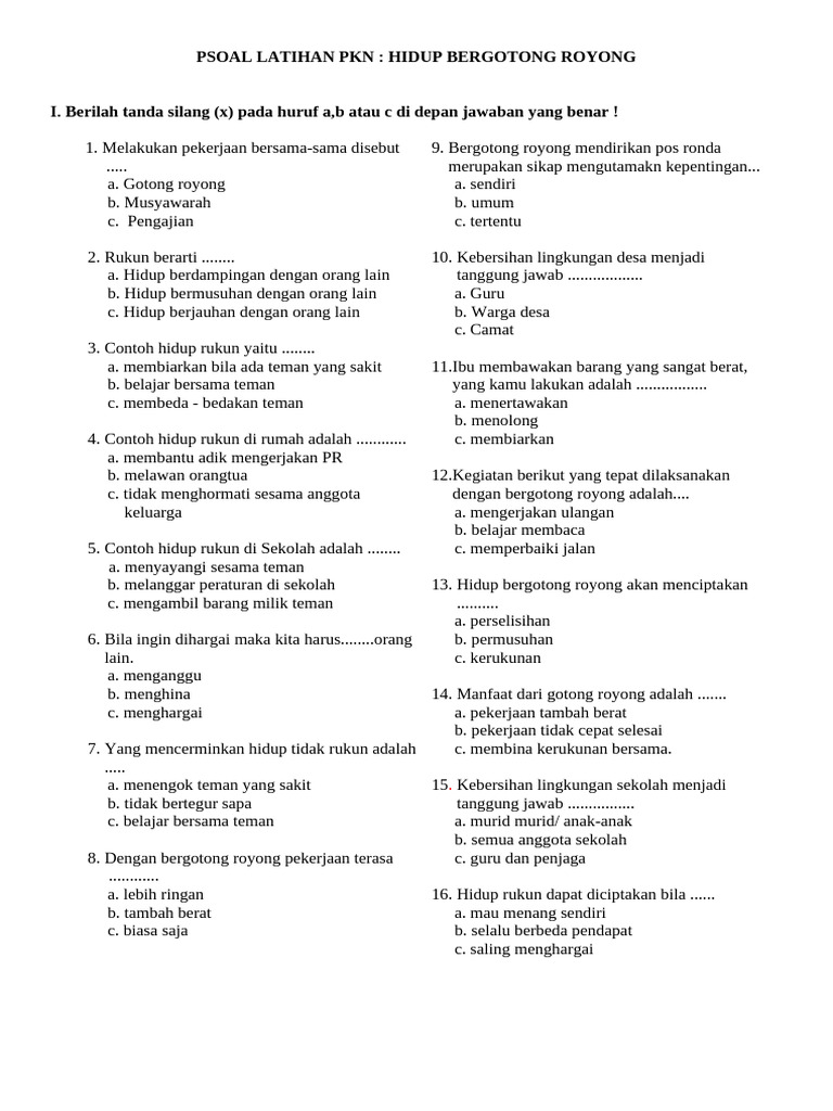 SOAL-LATIHAN-PKN | PDF