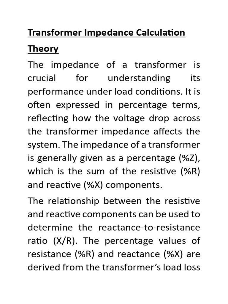 Transformer X_R Ratio | PDF