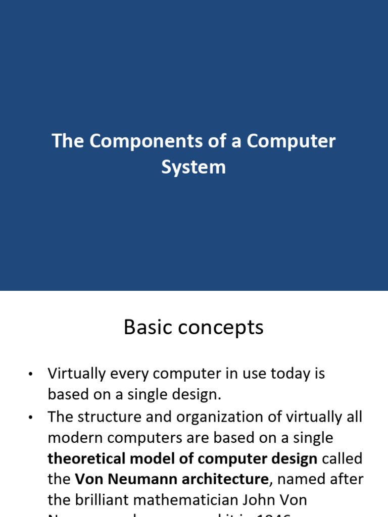 1. Components of Computer System | PDF