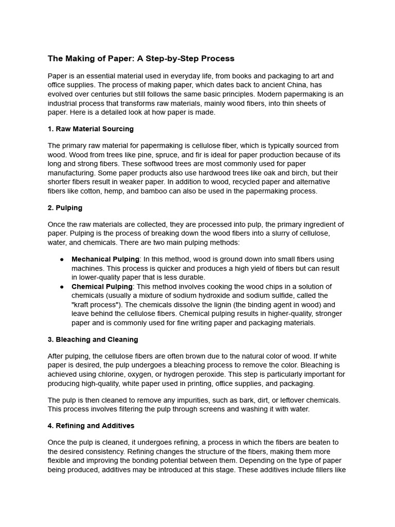 The Making of Paper | PDF