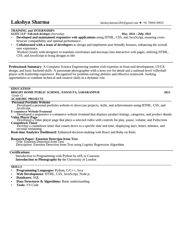 Lakshya Sharma | PDF