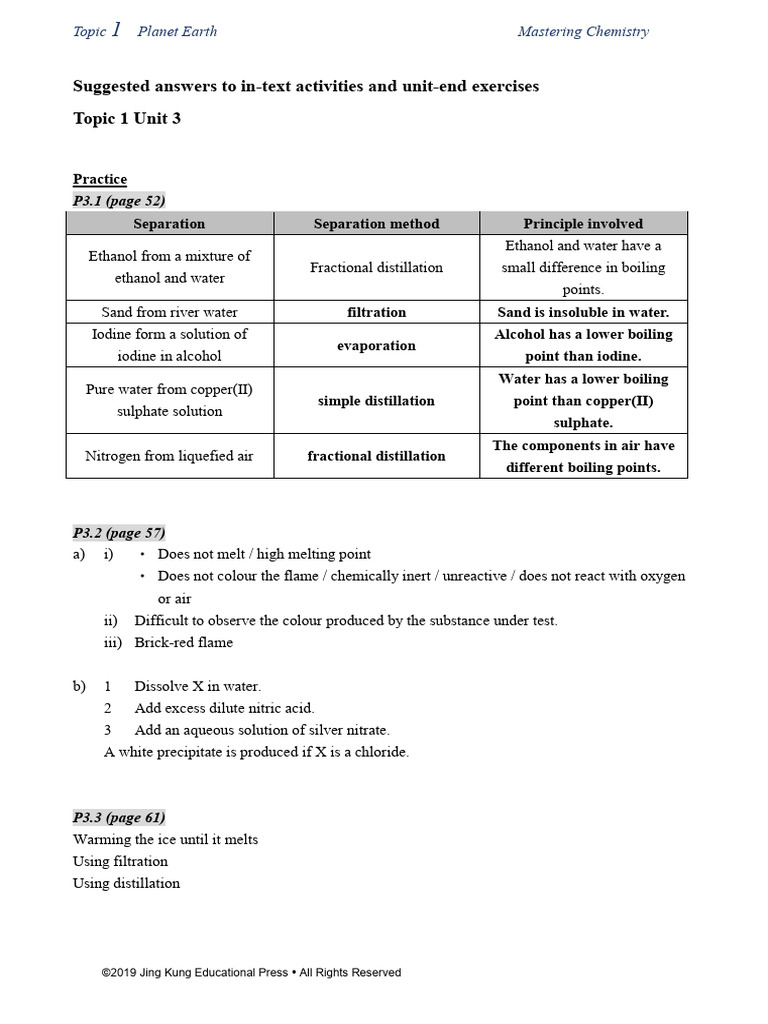 BK 1A Unit 3 - Suggested Answers | PDF