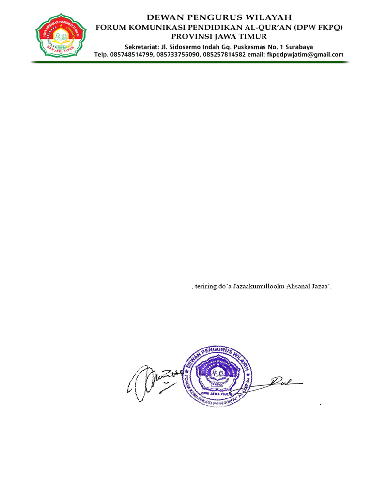 12-DPC FKPQ Se Jatim-Und Pelantikan-1 | PDF