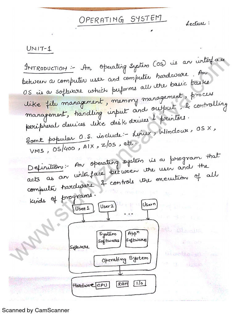 Operating System Handwritten Notes All Unit | PDF