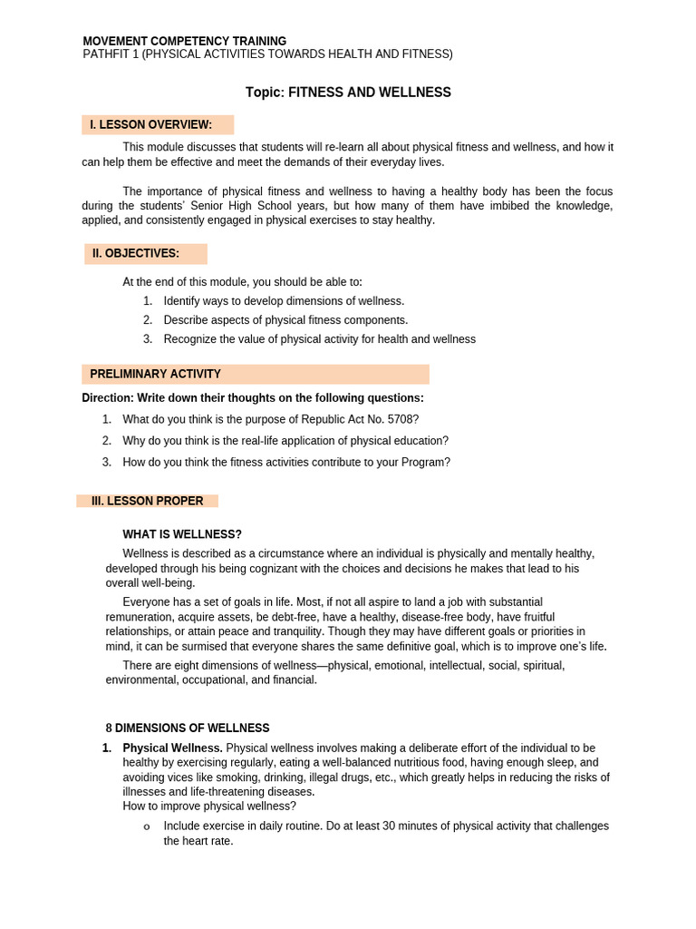 Pathfit 1 Module 1 | PDF