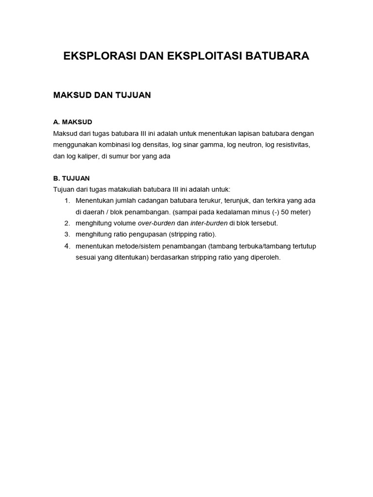 Eksplorasi Dan Eksploitasi Batubara | PDF
