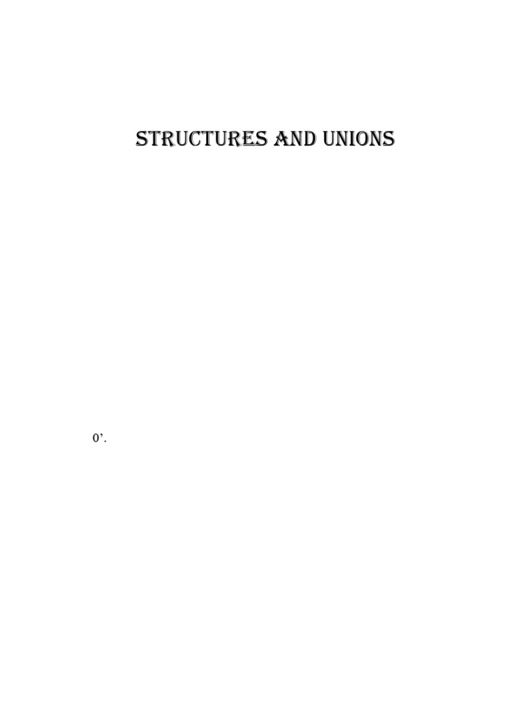 Structures and Unions | PDF