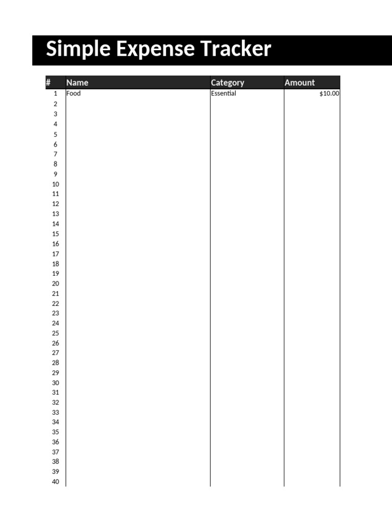 Simple Expense Tracker | PDF