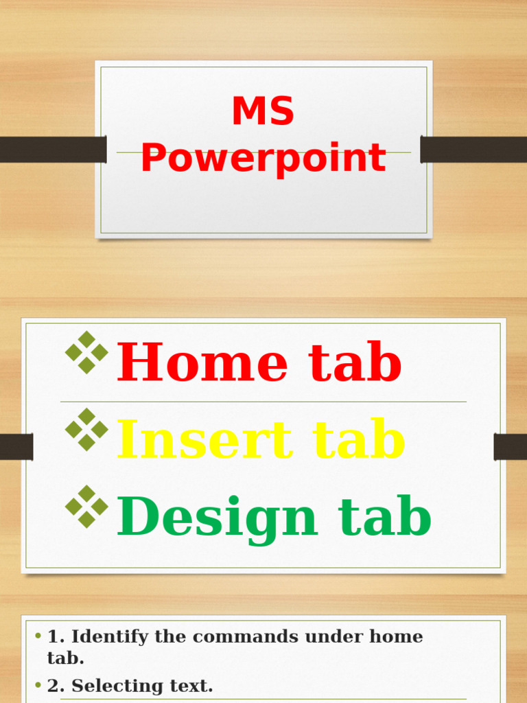MS Powerpoint Home Tab | PDF