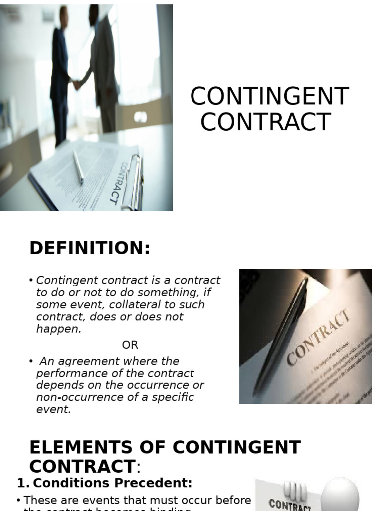 Contingent Contract | PDF