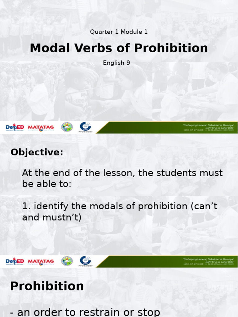 Modals of Prohibition | PDF