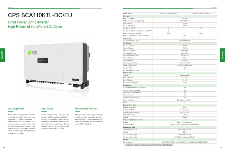 Solar Module Data Sheets | PDF