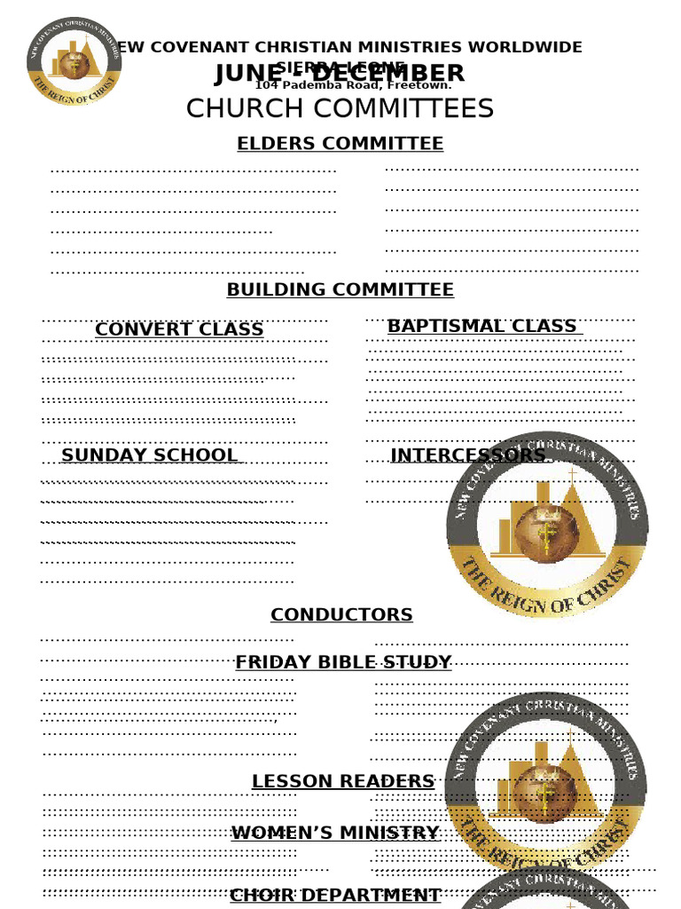 New Covenant Committees Roster | PDF