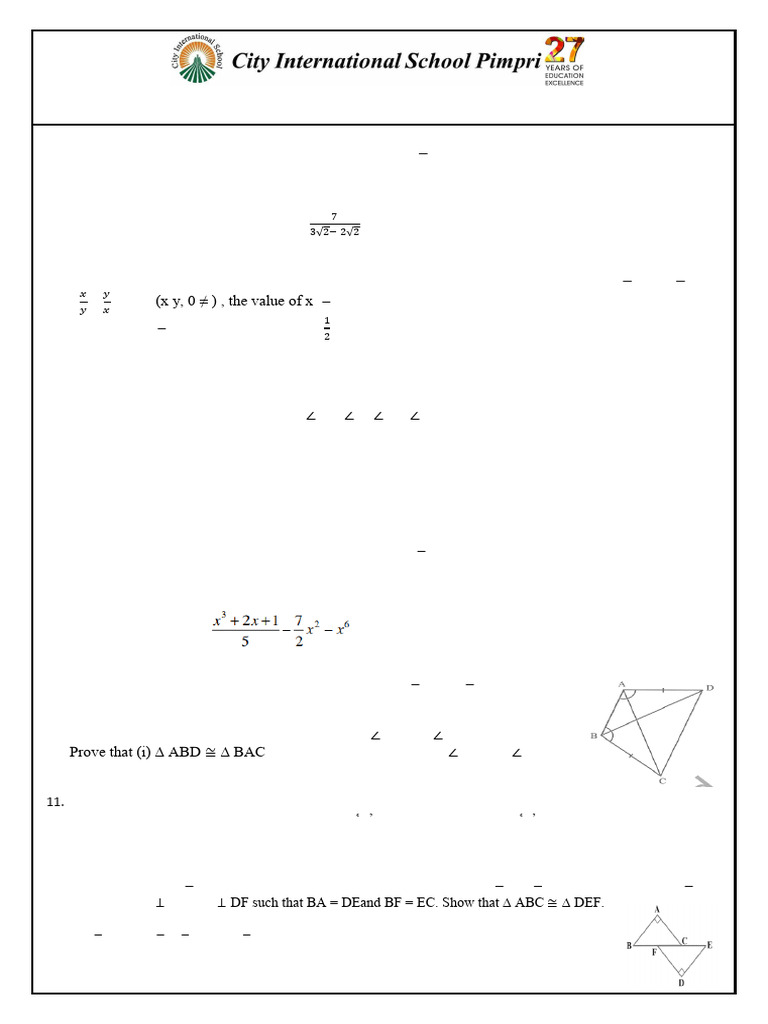 9_Mathematics_Worksheet | PDF