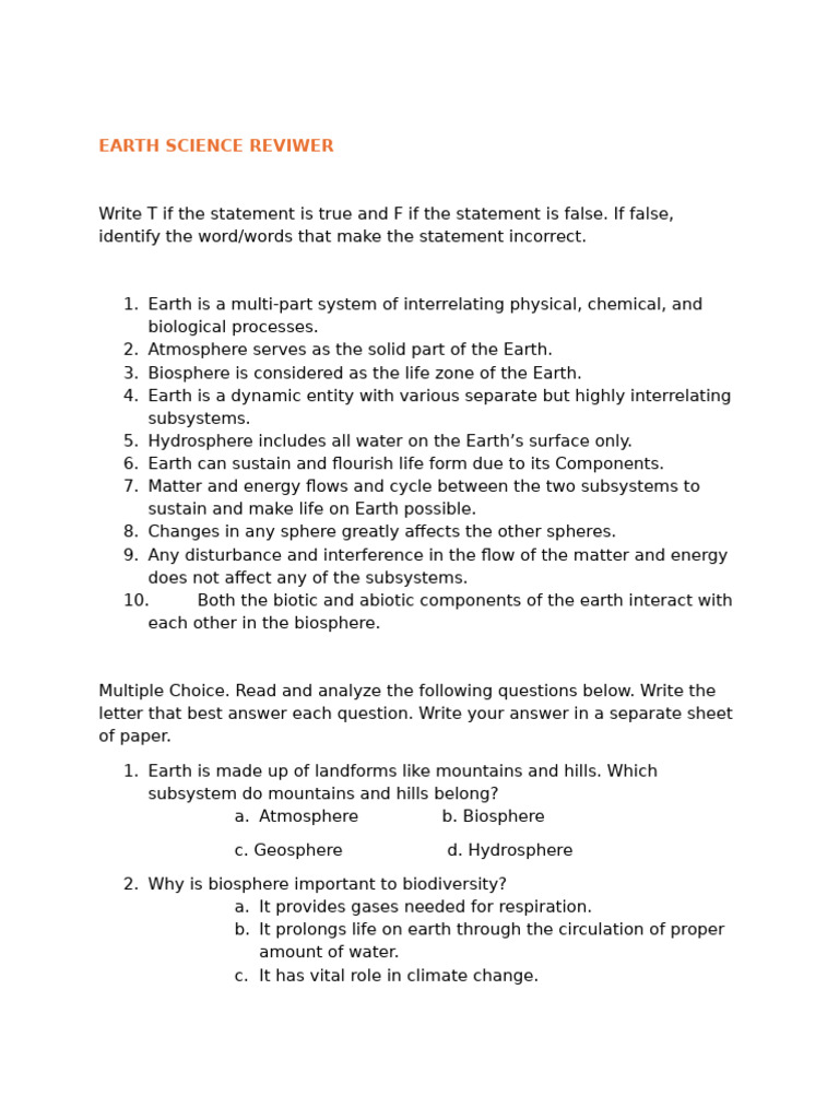 Earth Science Reviewer | PDF