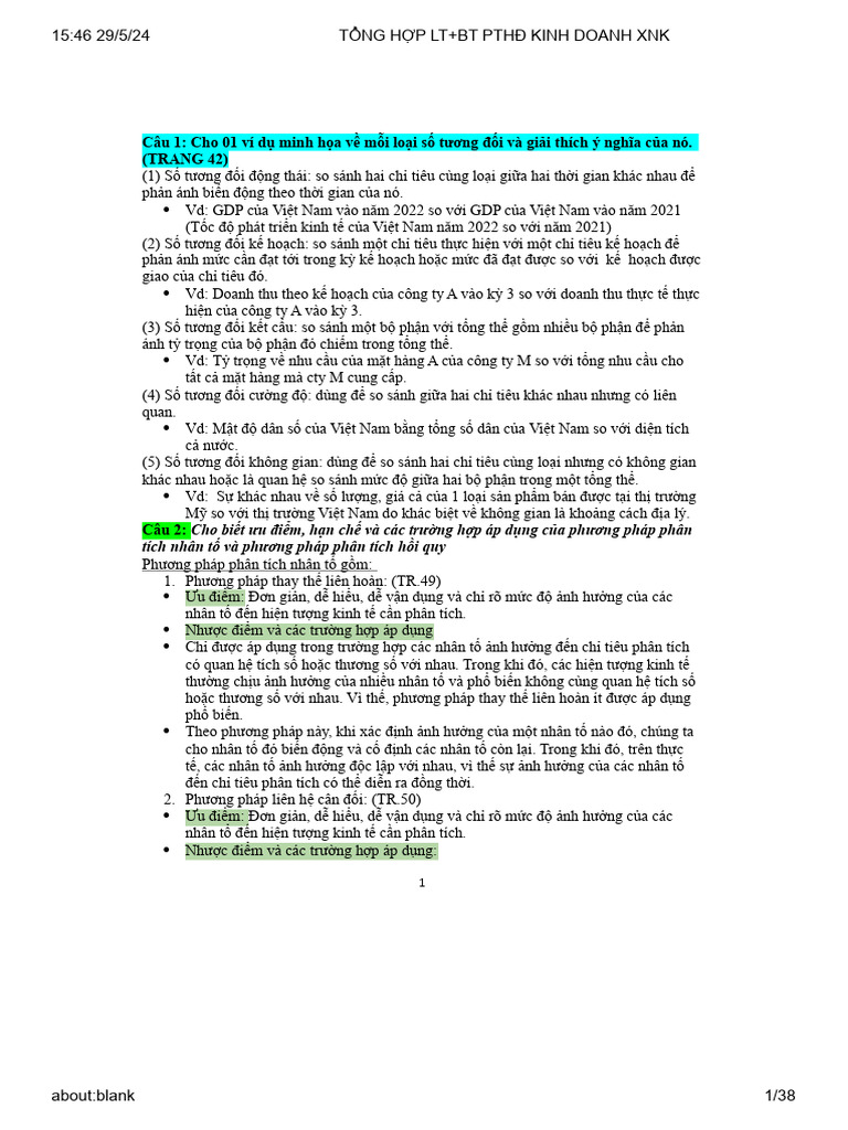 T NG H P LT+BT PTHĐ Kinh Doanh XNK | PDF