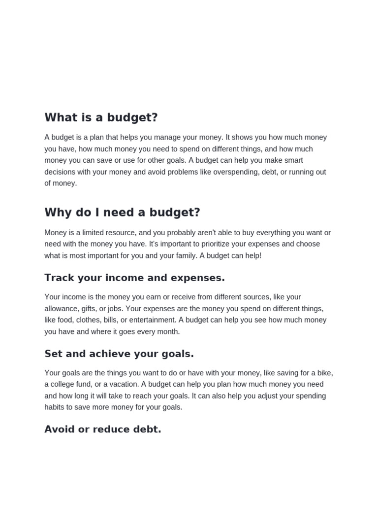 notes on budgeting | PDF