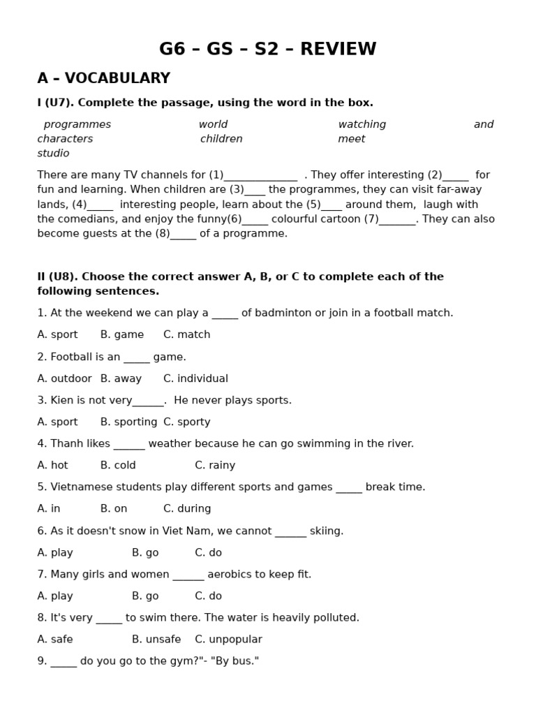 G6 - GS - S2 - Review | PDF