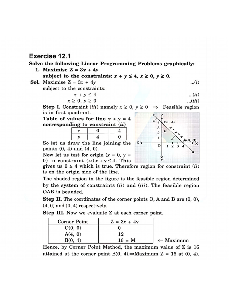 Chapter 12 Linear Programming Class 12 | PDF Chapter 12 Linear Programming Class 12 | PDF