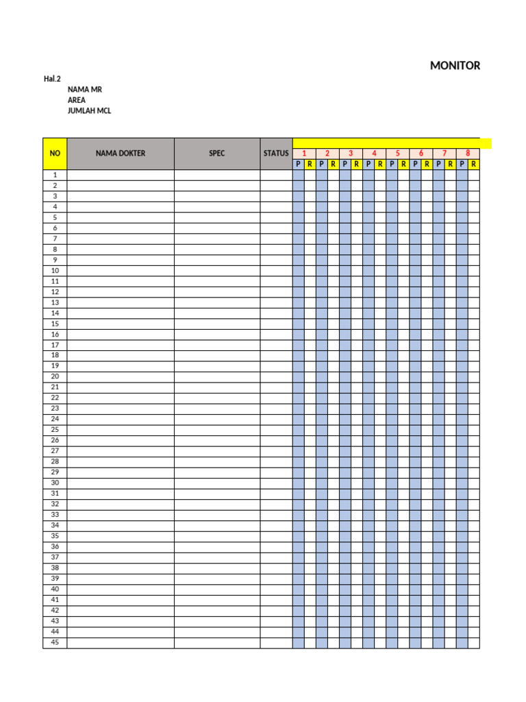 Form Laporan Mingguan OCANG | PDF