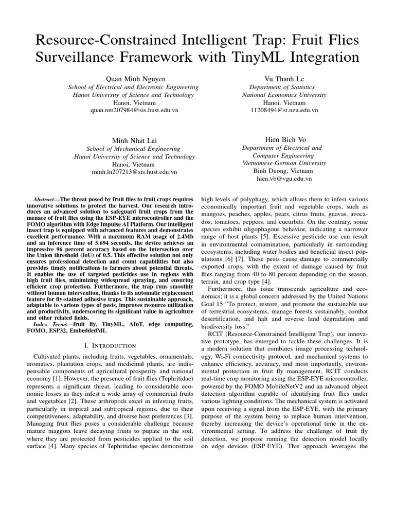 Resource-Constrained Intelligent Trap: Fruit Flies Surveillance ...