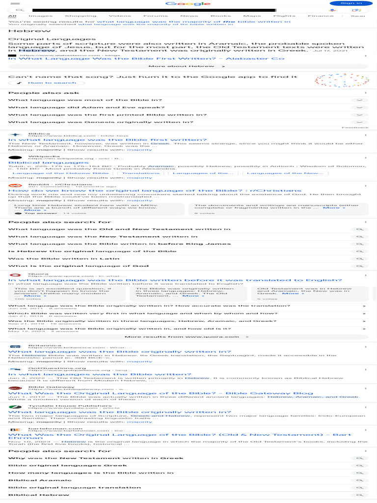 what language was the majority of thr bible written in - Google Search | PDF