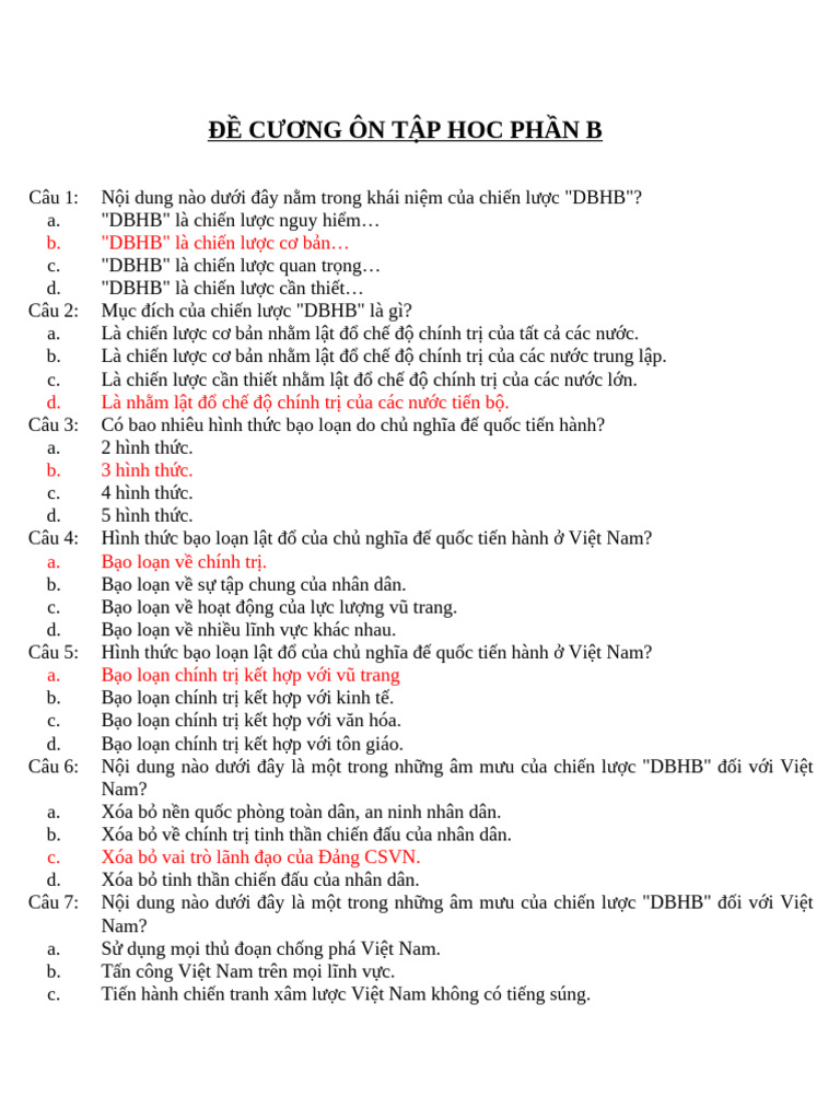 ĐC Ôn Tập HPB Full | PDF