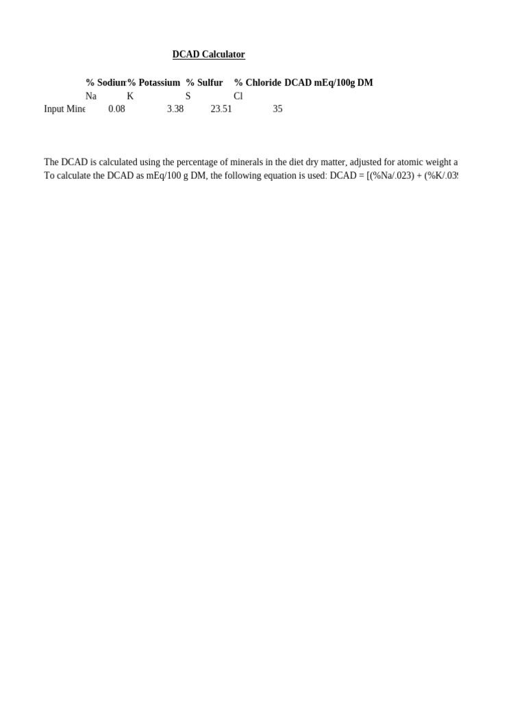 Dcad Calculator | PDF
