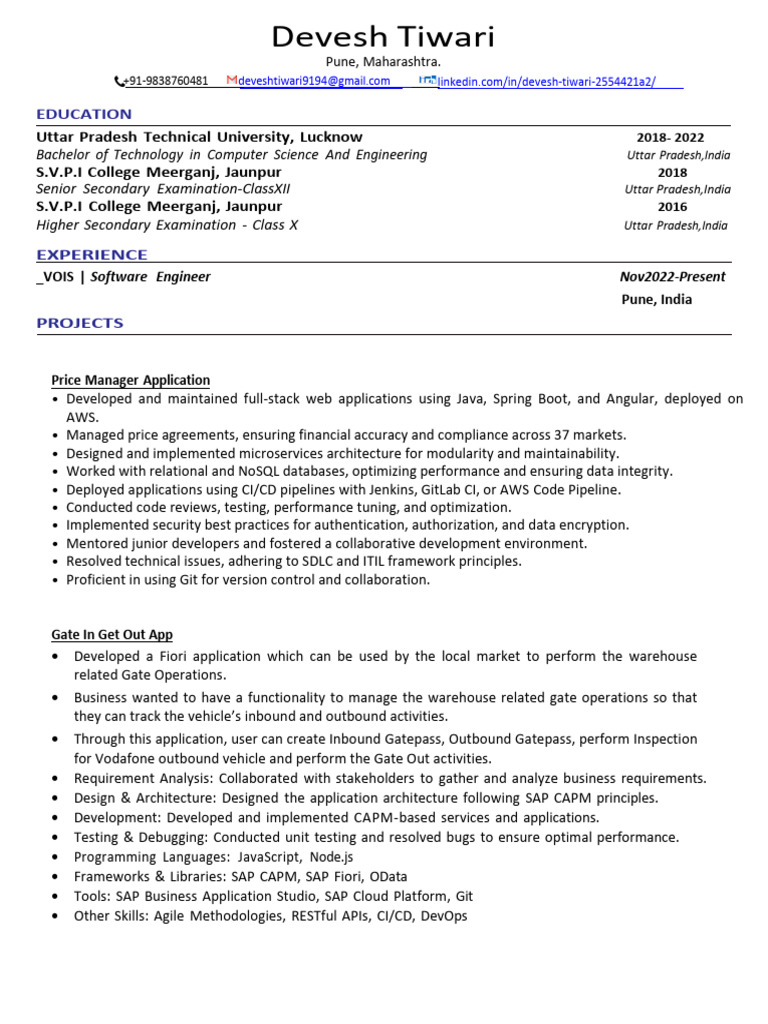 Devesh-Resume | PDF