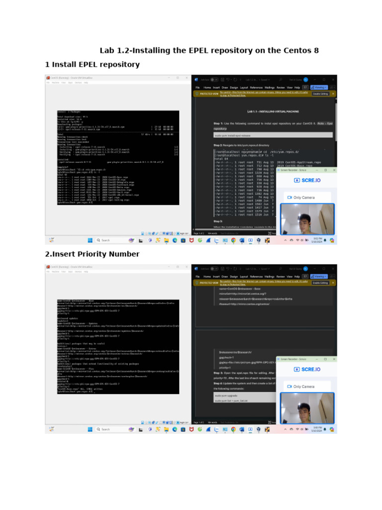 Lab 1.2-Installing the EPEL repository on the Centos 8 | PDF